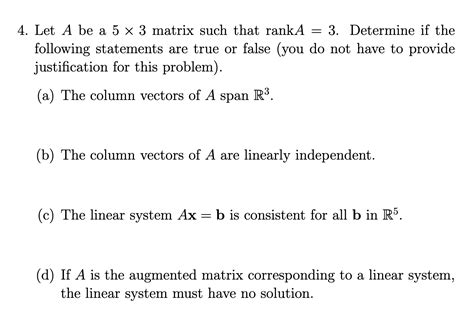 Solved The Reduced Row Echelon Form RREF Of The Augmented Chegg