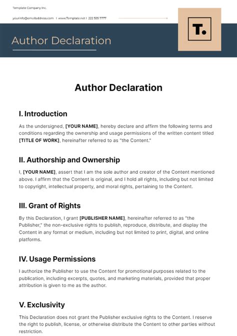 Free Declaration Templates To Edit Online
