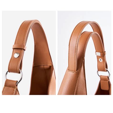 女性用ブラウンレザーショルダーホーボーバッグ Baginning