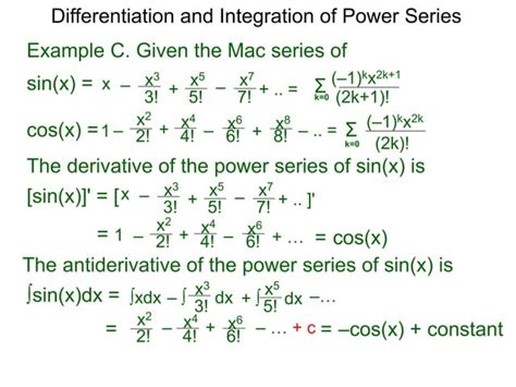32 Approximation Differentiation And Integration Of Power Series X Pptx