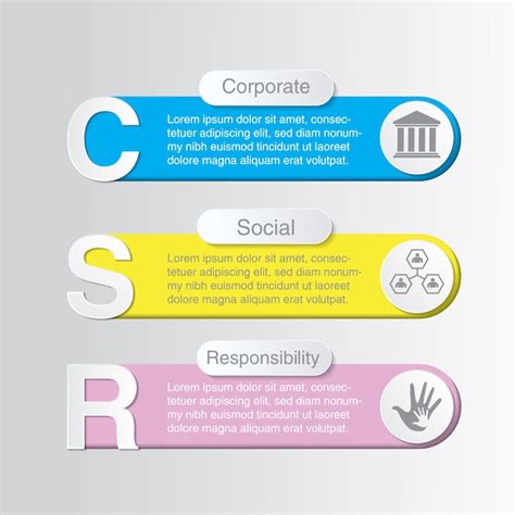 Premium Vector Infographic Chart With Three Steps Csr Corporate Social Responsibility Concept