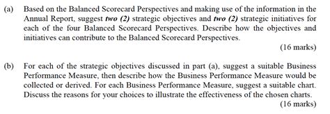 Solved The Strategic Objectives For Internal Business