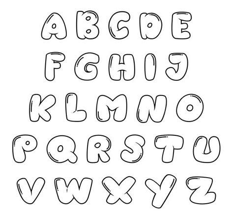 Images By Printablee On Printable Letters Worksheet In 2021 Bubble 08 Bubble Letter Fonts