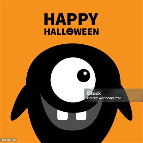 즐거운 할로윈 보내세요 귀여운 검은 실루엣 괴물 얼굴 아이콘입니다 만화 다채로운 무서운 재미 있는 문자입니다 1 물고기 눈 치아입니다 재미 있는 베이비 컬렉션입니다 오렌지