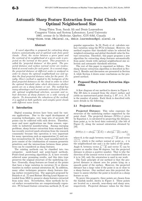 Pdf Automatic Sharp Feature Extraction From Point Clouds With Optimal Neighborhood Size