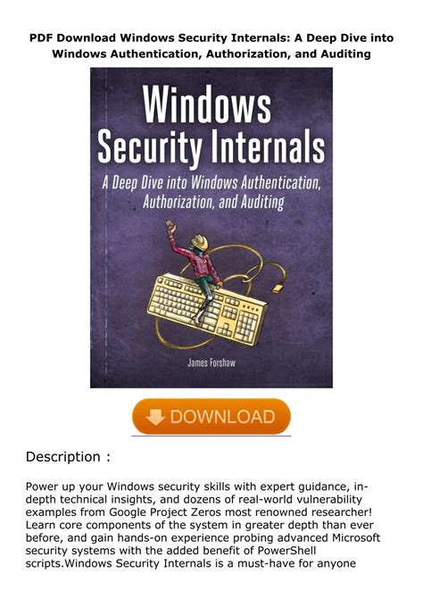 Pdf Download Windows Security Internals A Deep Dive Into Windows Authentication Authorization