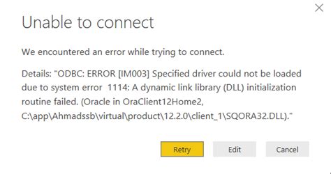 Powerbi Errors When Connecting Oracle Db With Power Bi Stack Overflow