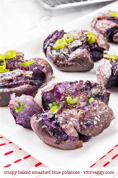 Crispy Baked Smashed Blue Potatoes V For Veggy