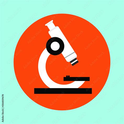 Simple Microscope Vector Illustration In Flat Style Vector Design