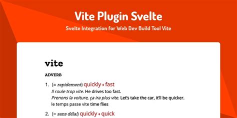 Vite Plugin Svelte Svelte Integration For Web Dev Build Tool Vite Made With Svelte