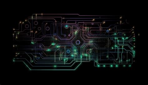 Premium Ai Image Computer Connected In Neon