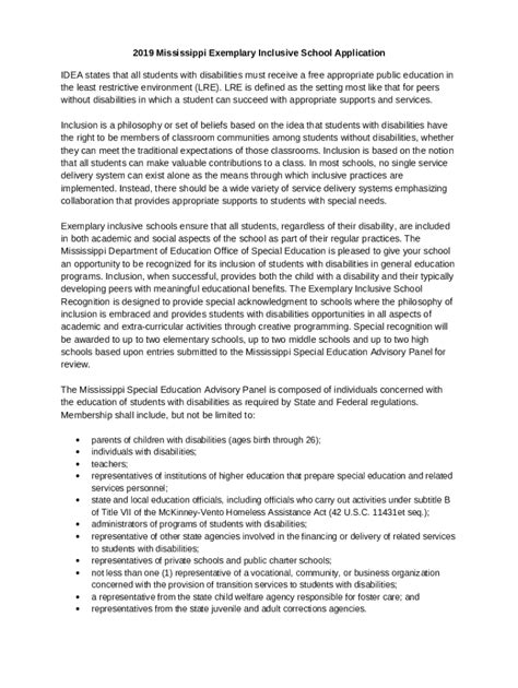 Least Restrictive Environment And Placement Options In An Iep Msachieves Mdek12 Doc Template