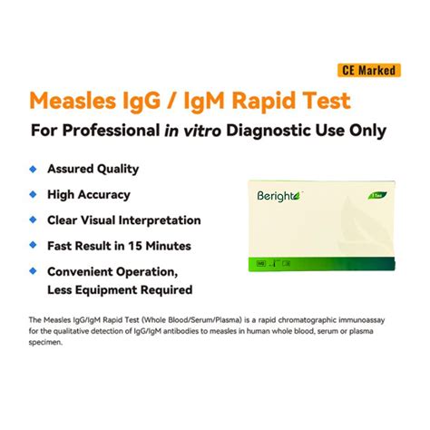 1 X Measles Igg Lgm Rapid Test Hibernia Medical