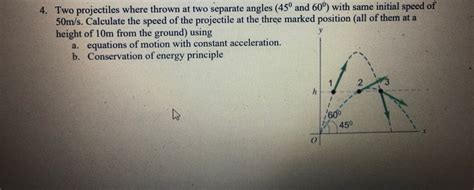 Answered Two Projectiles Where Thrown At Two… Bartleby