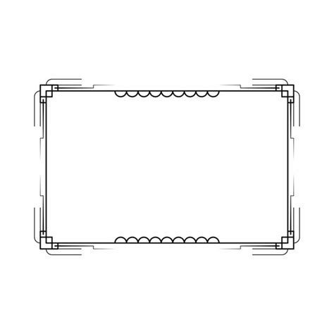 Premium Vector Abstract Black Simple Line Rectangular Frame Doodle