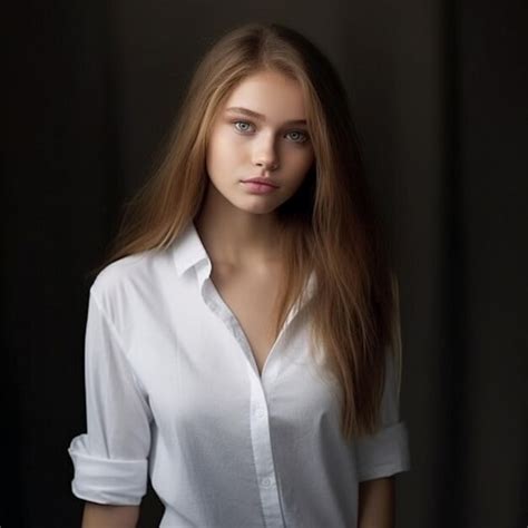 Premium Photo Female Model Face With Long Hair