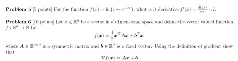 solved problem 5 5 points] for the function f x ln