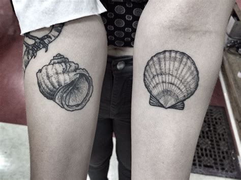 Seashell Tattoos Dotwork By Jennifer Lawes Seashell Tattoos Shell