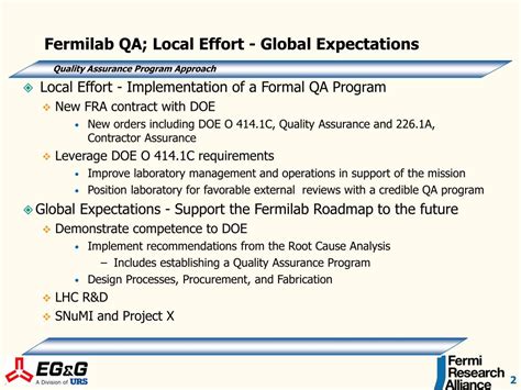 ppt approach to implementing the qa program local effort global