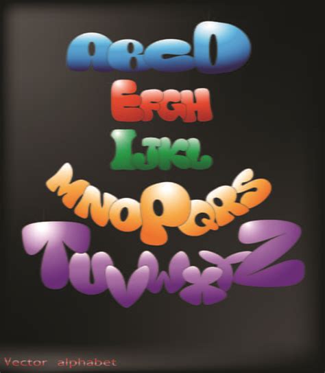 귀여운 다채로운 알파벳 벡터 세트 Eps Uidownload