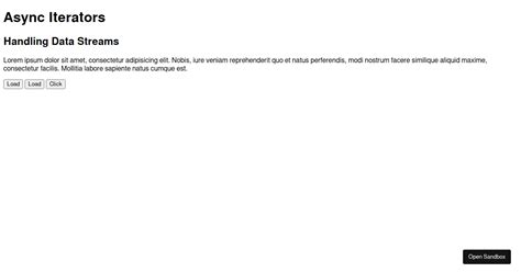 Async Iterator Codesandbox