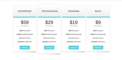 Entry By Coursedeveloper For Create A Responsive Html Pricing Chart Freelancer