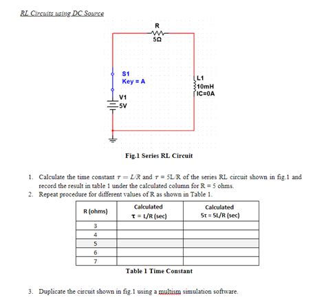 Solved RL Circuits Using DC Source Fig L Series RL Circuit Chegg Com