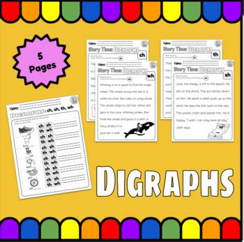 Digraphs Worksheet Set Ch Sh Th Wh By Bunch Of Educational Tools