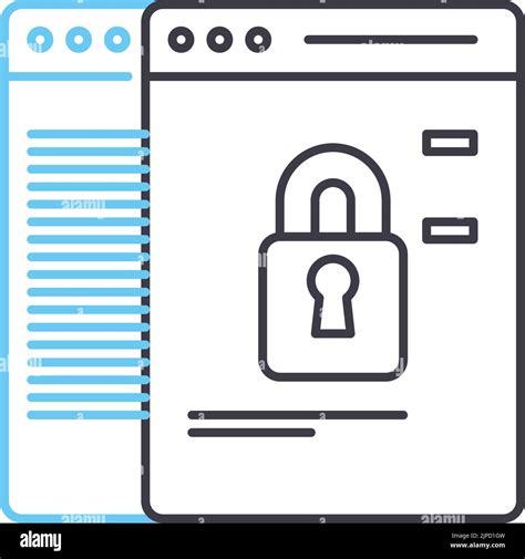 Website Encryption Line Icon Outline Symbol Vector Illustration