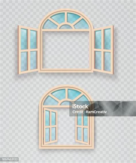 개방적이 고 투명 한 배경에 닫힌 나무 창입니다 외부와 실내 창 프레임입니다 창문에 대한 스톡 벡터 아트 및 기타 이미지 창문 겉창 열다 Istock