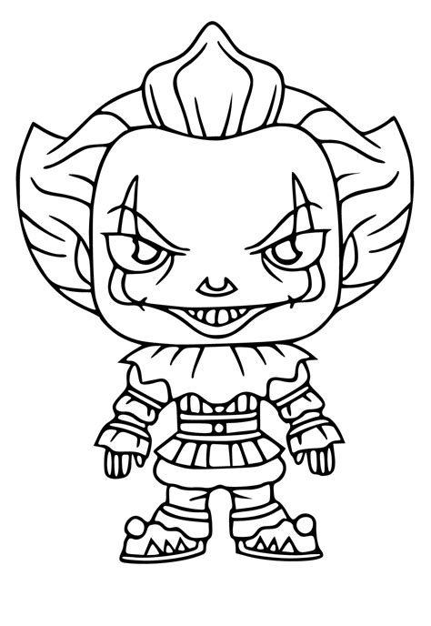 Free Printable Pennywise Cute Coloring Page Sheet And Picture For