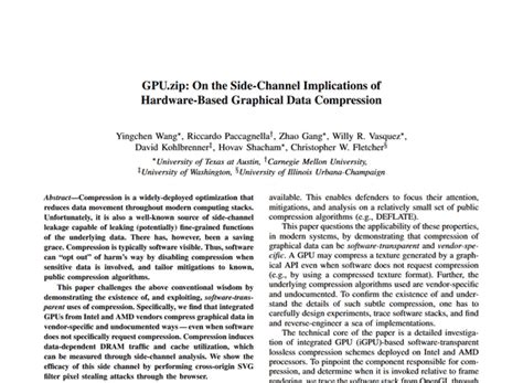 AppleIntelAMDNVIDIAQualcommArmのGPUから視覚データを盗んでウェブサイトに表示される個人情報を読み取る攻撃GPU zip GIGAZINE