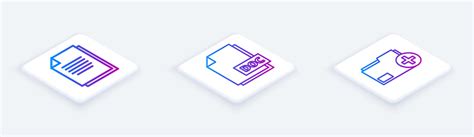 등분성 줄 문서 Doc 파일 문서 및 새 폴더 추가를 설정합니다 흰색 정사각형 버튼 벡터 3차원 형태에 대한 스톡 벡터 아트 및 기타 이미지 Istock