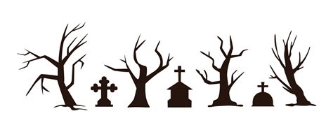 Spooky Tree Silhouette Vector Art Icons And Graphics For Free Download