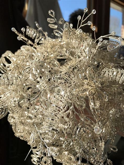 Silver Beaded Bridal Bouquet