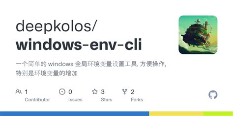 Github Deepkoloswindows Env Cli 一个简单的 Windows 全局环境变量设置工具 方便操作