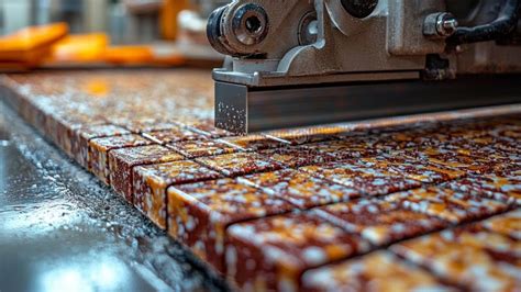 Precision Tile Saw Actively Cutting Ceramic Tiles Professional Tiling