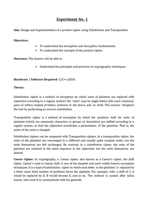 Css Shruti Experiment No 01 Pdf Cipher Cryptography