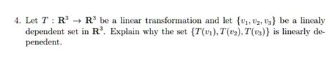 solved let t r r3 be linear transformation and let v1 uz uz be