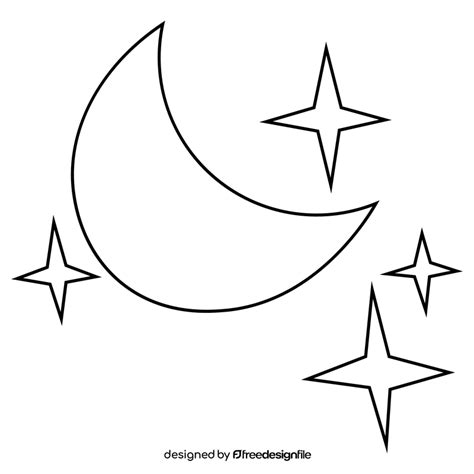 Moon Clipart Png Black And White