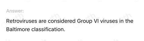 Solved Which Baltimore Classification Groups Are Considered Retroviruses Algebra