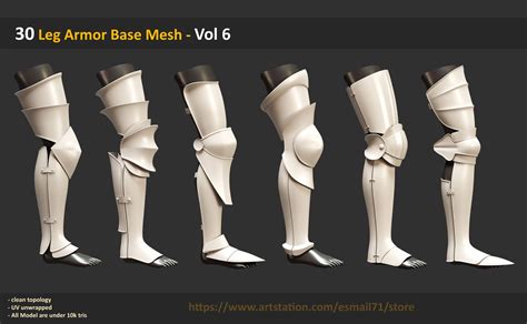 Artstation 30 Leg Armor Base Mesh Vol 6 Resources Warrior