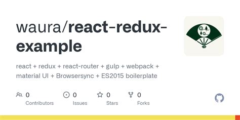 Github Waurareact Redux Example React Redux React Router Gulp Webpack Material Ui