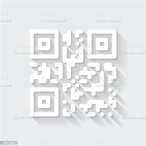 Qr 코드입니다 빈 배경에 긴 그림자아이콘 플랫 디자인 Qr코드에 대한 스톡 벡터 아트 및 기타 이미지 Qr코드 흰색 3차원 형태 Istock