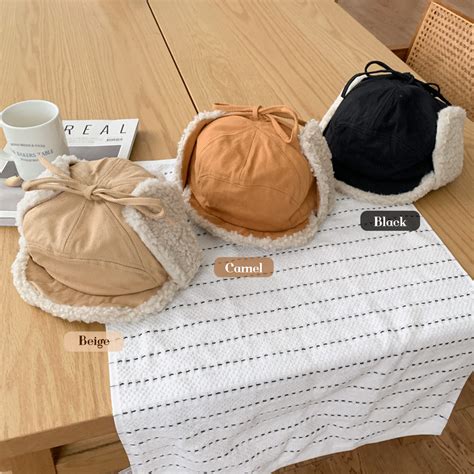 귀염따뜻 넛츠 뽀글이 겨울 트루퍼햇 귀마개 귀달이 군밤 모자 3color