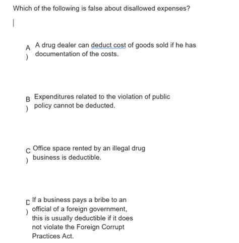 Solved Which Of The Following Is False About Disallowed