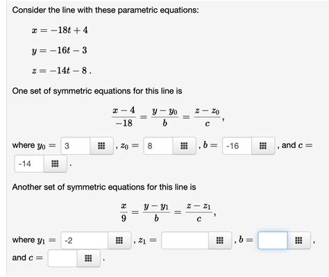 solved consider the line with these parametric equations