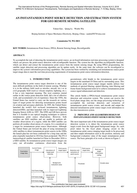 Pdf An Instantaneous Point Source Detection And Extraction System For