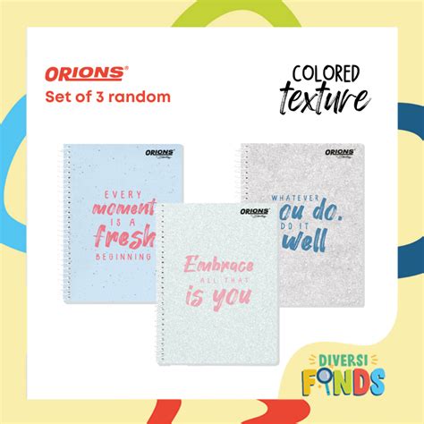 Orions Colored Texture Spiral Notebook W Plastic Jacket 80lvs Set Of 3 6 10 Shopee Philippines
