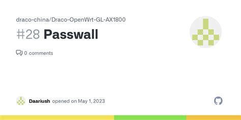 Passwall · Issue 28 · Draco Chinadraco Openwrt Gl Ax1800 · Github